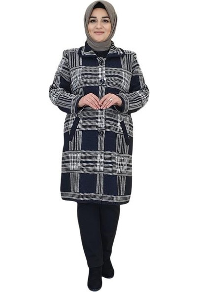 Pys Giyim Marje Kare Desenli Hırka Pys Giyim Marje Kare Desenli Hırka