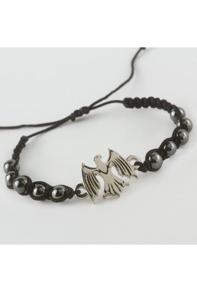 Feryal Kartal Figürlü Hematit Doğal Taşlı Makrome Örgülü Erkek Bileklik Feryal Kartal Figürlü Hematit Doğal Taşlı Makrome Örgülü Erkek Bileklik