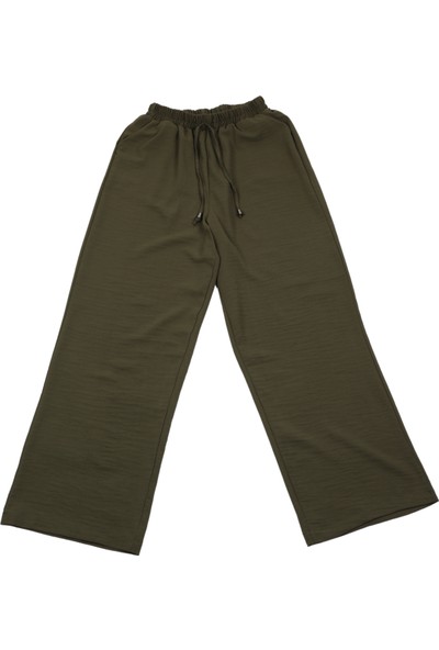 Ekle Sepete Haki Palazzo Tiril Kumaş Beli Lastikli Geniş Paça Kemerli Yazlık Kadın Pantolon Ekle Sepete Haki Palazzo Tiril Kumaş Beli Lastikli Geniş Paça Kemerli Yazlık Kadın Pantolon