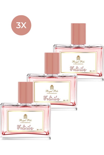Royal Club De Polo Barcelona Felicita 50 ml EDP Kadın 3'lü Parfüm Seti (3 Adet) STCC011035 Royal Club De Polo Barcelona Felicita 50 ml EDP Kadın 3'lü Parfüm Seti (3 Adet) STCC011035