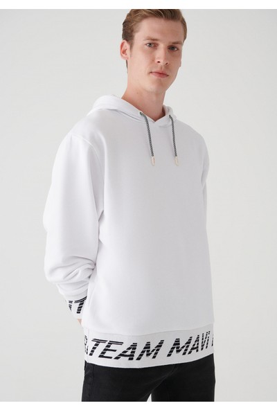 Mavi Erkek Team Mavi Kapüşonlu Beyaz Sweatshirt 0610217-620 Mavi Erkek Team Mavi Kapüşonlu Beyaz Sweatshirt 0610217-620