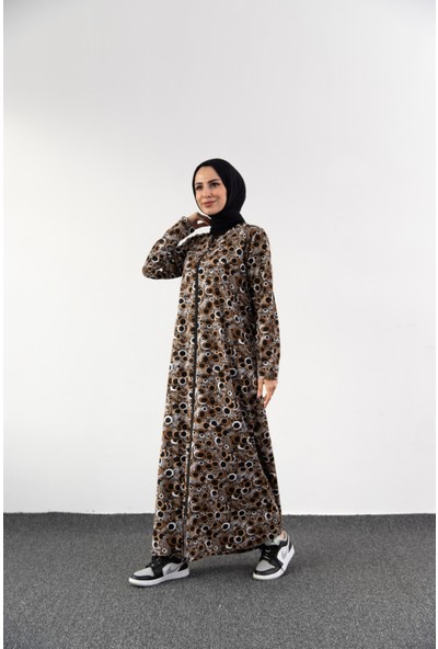 Koç Dres Fermuarlı Namaz Elbisesi Şık Desenli