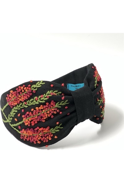 Zelice Mimoza Nakışlı Siyah Taç