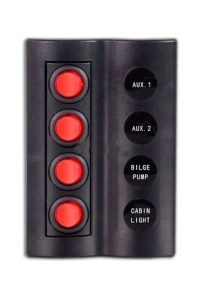 Kartal Marin Marin Switch Panel Otomatik Sigortalı & Işıklı 4 Lü Kartal Marin Marin Switch Panel Otomatik Sigortalı & Işıklı 4 Lü