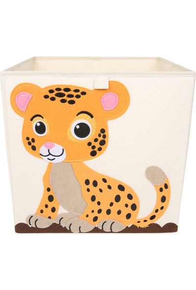 Obebim Sevimli Leopar Figürlü Katlanabilir Saklama Kutusu