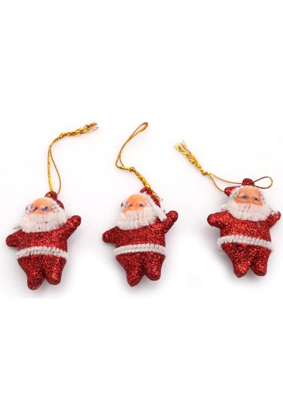 Masho Trend 3 Lü Noel Baba Çam Ağacı Süsü - Christmas - Noel Baba Figürü - Yılbaşı Süsleri