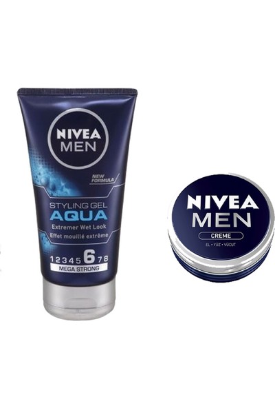 Nivea Men Aqua Jöle 150ML No:6 Mega Güçlü + Men Krem 30 ml