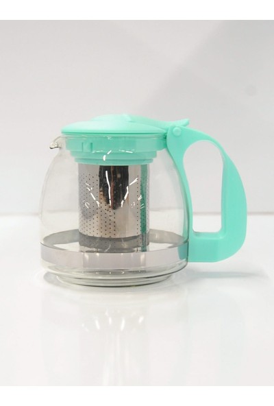 EbruliHomeArt Süzgeçli Cam Demlik 700 ml Çay Kahve Bitki Çayı Demliği