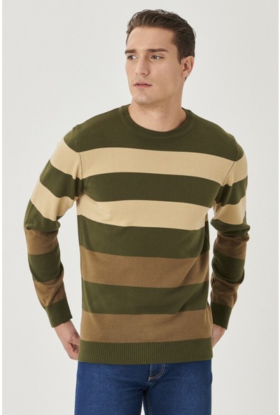 AC&Co / Altınyıldız Classics Standart Fit Bisiklet Yaka Desenli Triko Kazak