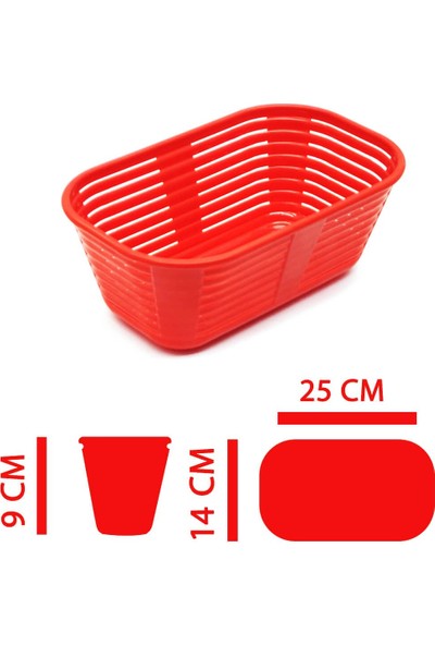 Kumsal Mutfak Kırmızı Oval Plastik Bambu Tipi Mayalama Sepeti 25X14X9 cm Kumsal Mutfak Kırmızı Oval Plastik Bambu Tipi Mayalama Sepeti 25X14X9 cm
