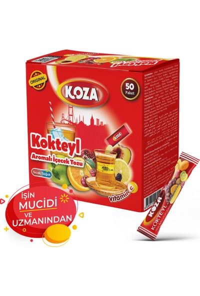 Koza Tek İçimlik Kokteyl Aro. İçecek Tozu (50 Stick) Koza Tek İçimlik Kokteyl Aro. İçecek Tozu (50 Stick)
