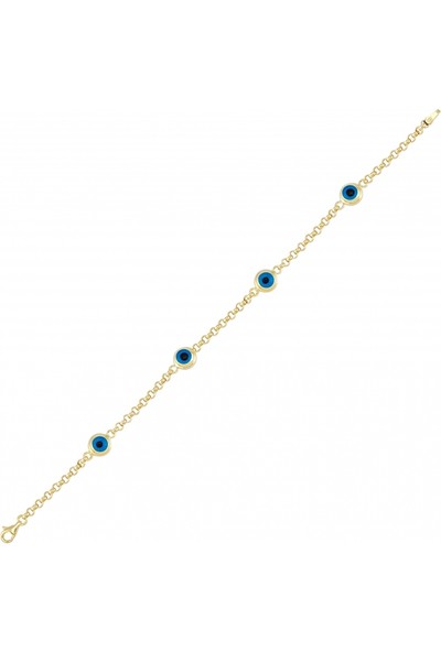 Yusuf Kuyumculuk 14 Ayar Nazar Boncuklu Altın Bileklik