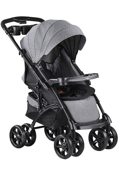 Babyhope BH609 Polo Çift Yönlü Bebek Arabası Gri