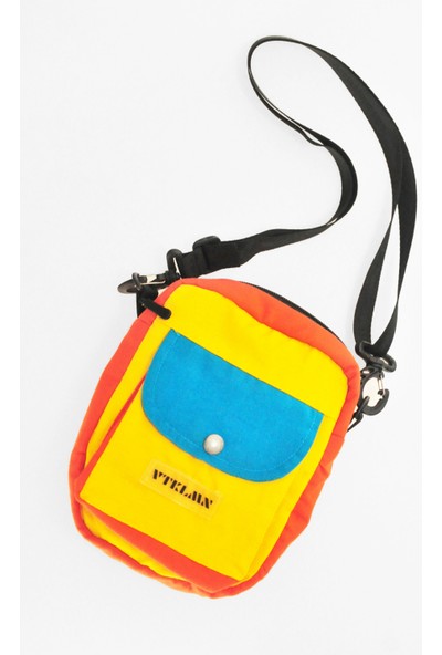 Vatkalimon Sarı - Turkuaz - Turuncu askılı omuz çantası