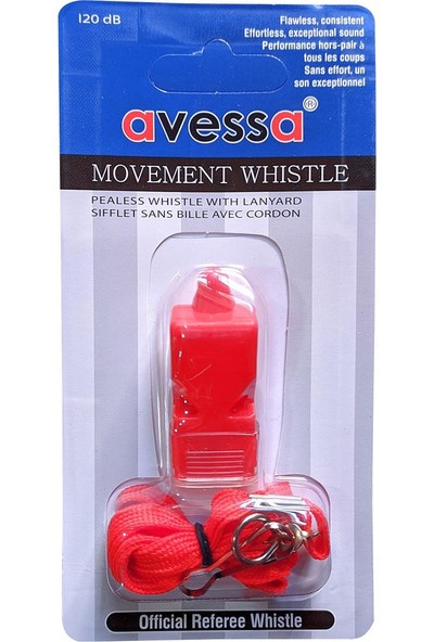 Avessa Dk-20 Antrenman Düdüğü Ipli Kırmızı 120DB Avessa Dk-20 Antrenman Düdüğü Ipli Kırmızı 120DB