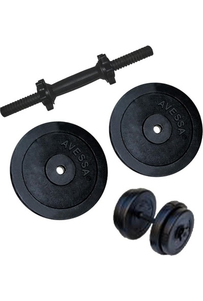 Avessa 10 kg Siyah Dambıl Set Demir Dambıl Setler
