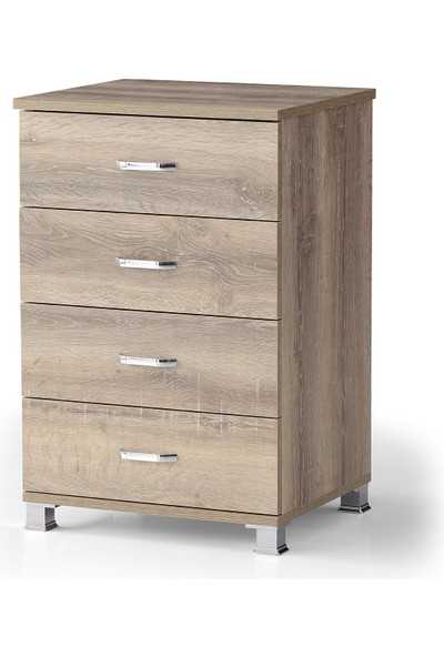 Erezoğulları Mobilya 4 Çekmeceli Komodin Şifonyer 51 x 45 x 79 cm