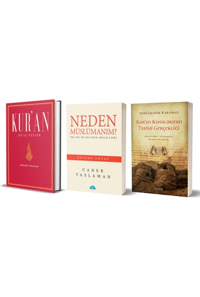 Kur'an Meal-Tefsir & Neden Müslümanım & Kur'an Kıssalarının Tarihi Gerçekliği 3 Kitap Set