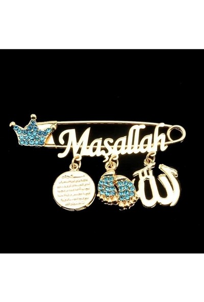 Vera Hediye Maşallah Yazılı Bebek Yaka İğnesi