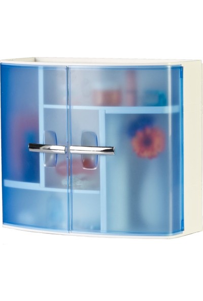 Primanova Şeffaf Mavi Banyo Ecza Dolabı