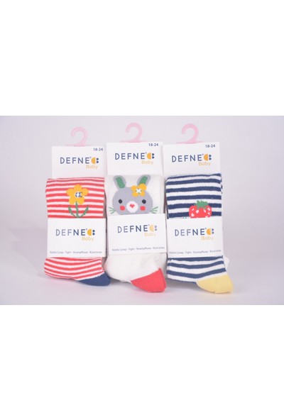 Defnee Baby 3 Lü Baskılı Kız Bebek Kilotlu Çorap KKLT-021