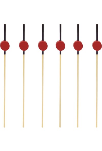 Kumsal Mutfak Kanepe Çatalı Yuvarlak Kırmızı 50 Adet (201ZX20)