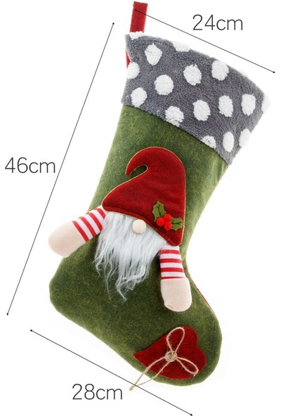 Ginson Kumaş Çorap Yılbaşı Süsü Yeşil (Yurt Dışından)