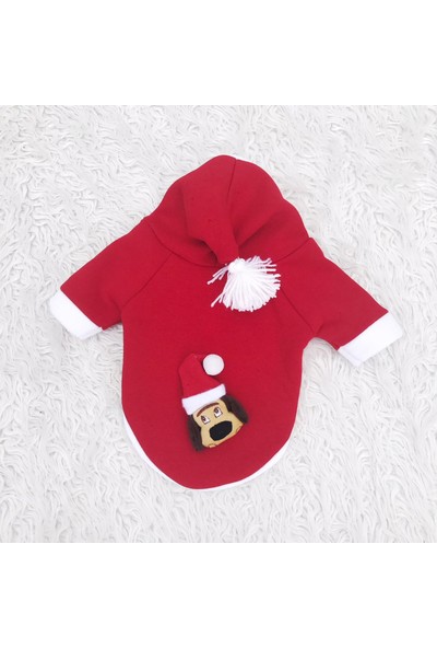 Kemique Dog Santa Kapşonlu Noel Yılbaşı Kedi Sweati L Kemique Dog Santa Kapşonlu Noel Yılbaşı Kedi Sweati L