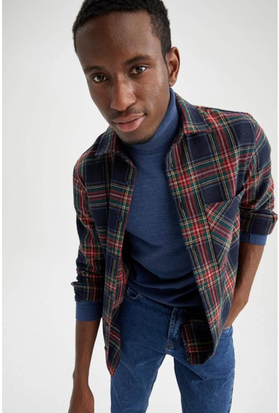 DeFacto Regular Fit Ekose Desenli Uzun Kollu Oduncu Gömlek W5963AZ21WN