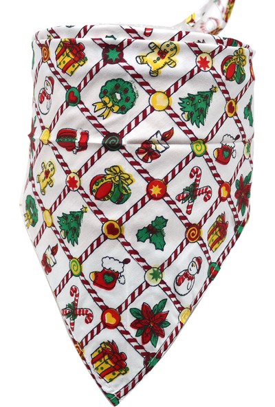 Mixpet Kedi Köpek Yılbaşı Temalı Bandana Small 28 x 28 x 40 cm Beyaz