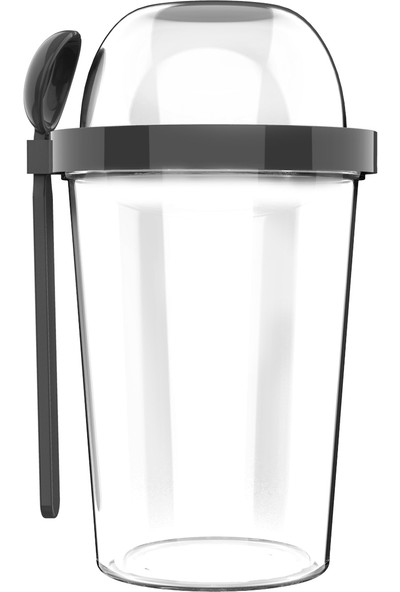 Poppard Capsule 450 ML + 100 ML  Granola Atıştırmalık Kabı - Siyah