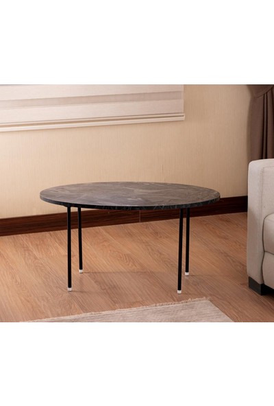 Viphome Siyah Mermer Orta Sehpa