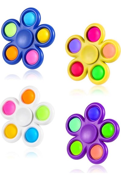 Okfis Pop It Dimple Digits Fidget Spinner Stres Çarkı 4lü Set