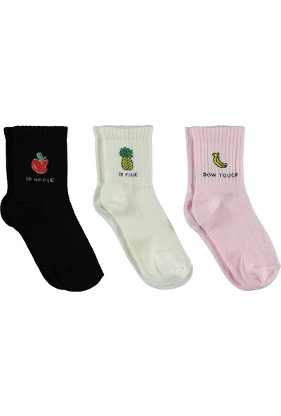 Civil Girls Kız Çocuk 3'lü Çorap Set 2-12 Yaş Pembe