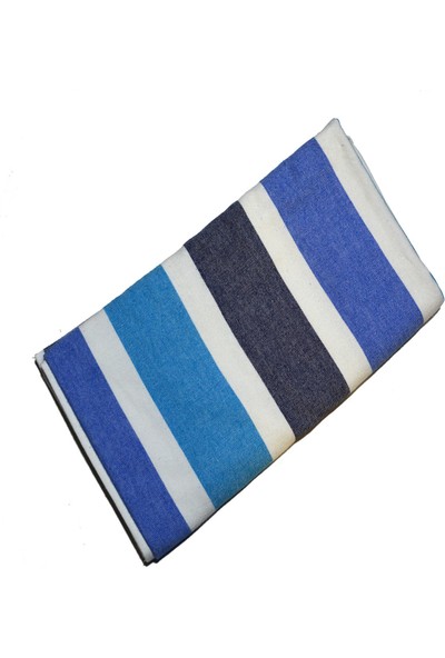 Nbb Gri Mavi Desenli Havlulu Peştemal 90 x 180 cm