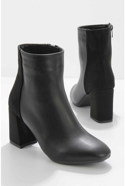 Bambi Siyah Siyah Süet Kadın Bot & Bootie K02842089409