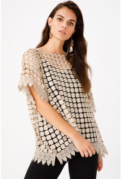 On Simli Dantel Bluz