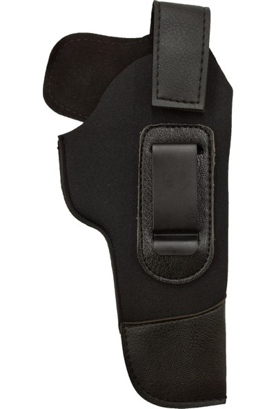 9mm. Tabancalarla Uyumlu Maşalı Deri Takviyeli Neopren Siyah Iç Kılıf