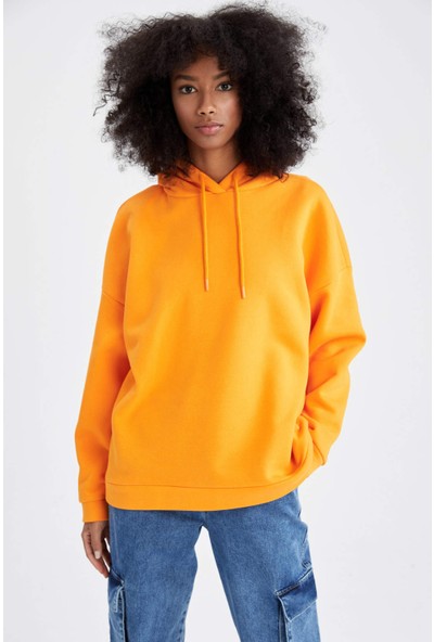 DeFacto Basic Kapüşonlu İçi Polarlı Relax Fit Sweatshirt V6270AZ21WN DeFacto Basic Kapüşonlu İçi Polarlı Relax Fit Sweatshirt V6270AZ21WN