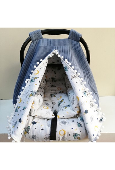 Babylifehome Pikeli Muslin Kumaştan Puset Örtüsü Minderi ve Çarşafı Babylifehome Pikeli Muslin Kumaştan Puset Örtüsü Minderi ve Çarşafı