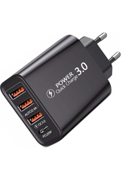 Judas Z6 Type-C Girişli + 3 USB Port Şarj Adaptörü Judas Z6 Type-C Girişli + 3 USB Port Şarj Adaptörü