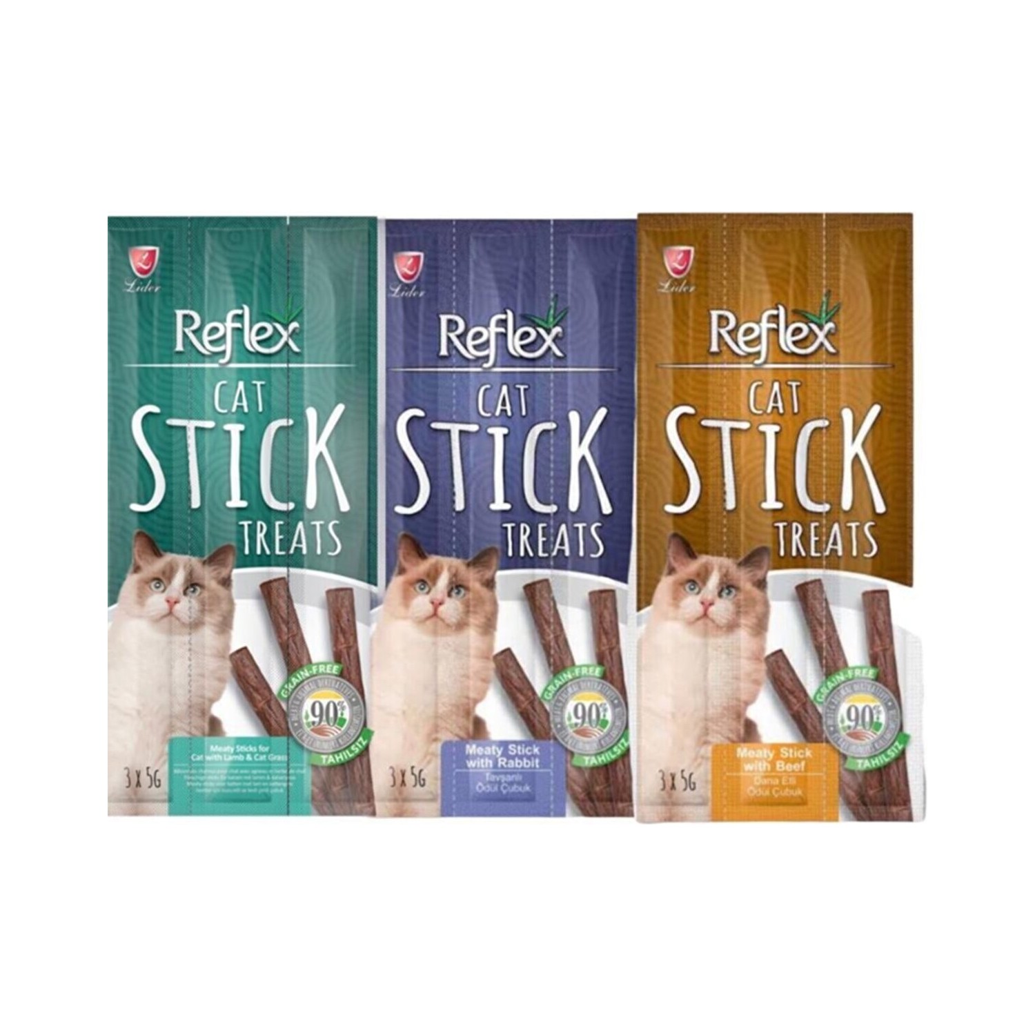 Reflex Stick Kedi Ödül Maması 3 Farklı Lezzet Kedi Ödül Çubuk Tavşan ...