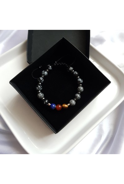 Artaril Doğal Taş Öğrenci Başarı Sınav Özgüven Bilekliği Obsidiyen Akik Kaplangözü Lapis