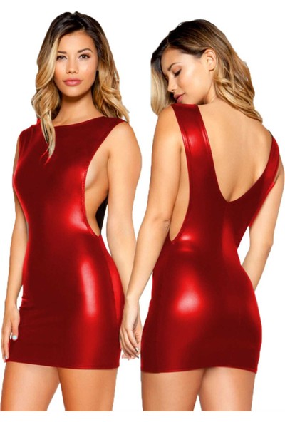 Terry Pau Dekolteli Mini Elbise