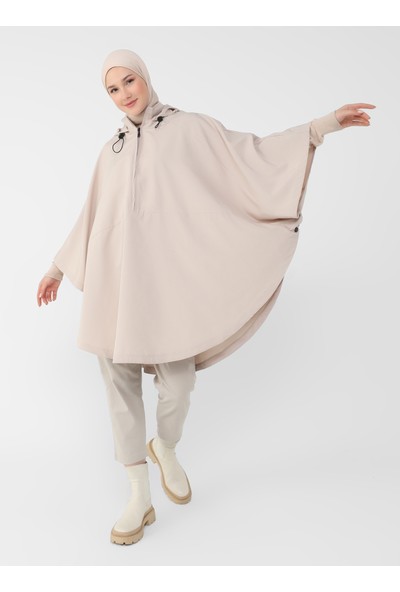 Benin Kapüşonlu Panço - Camel - Benin