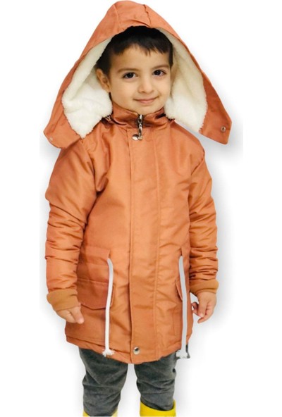 Riccotarz Erkek Çocuk Içi Kürklü Kapüşonlu Su Geçirmez Kahverengi Mont