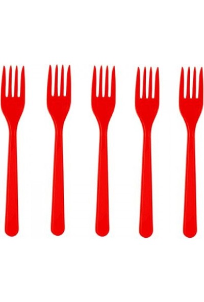 Dipak Kırmızı Renk Plastik Çatal 25 Adet Dipak Kırmızı Renk Plastik Çatal 25 Adet