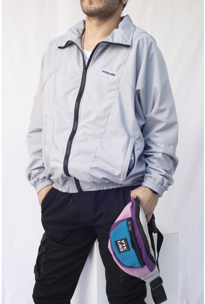 Vatkalimon Unisex Gri Renk Bomber Ceket