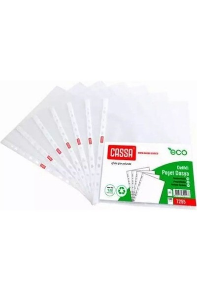 Cassa Poşet Dosya Eco 35 Micron 100 Lü A4 Şeffaf