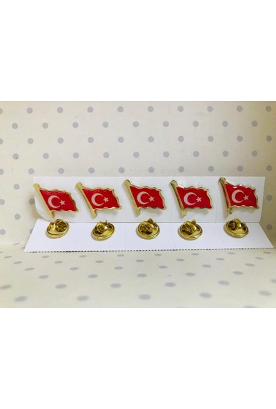 Esmay 5 Adet Dalgalanan Türk Bayrağı Yaka Rozeti Metal Rozet Klipsli Esmay 5 Adet Dalgalanan Türk Bayrağı Yaka Rozeti Metal Rozet Klipsli